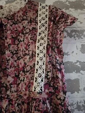 Free People | Dresses | Free People Fp One Floral Crochet Lace Keyhole ...
